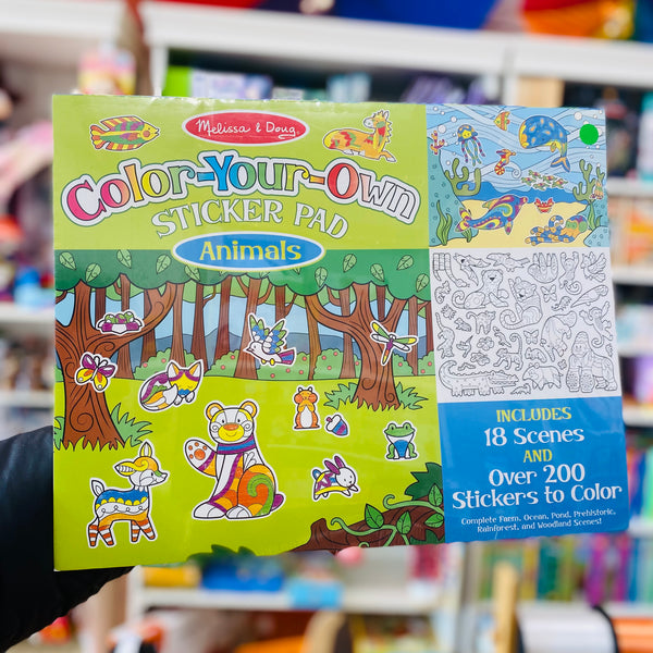 Color-Your-Own Sticker Pad - Animals - Melissa & Doug – The Coffee Apple